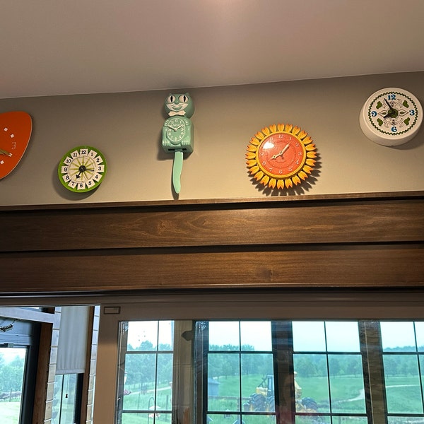 1950's 60's Style Atomic Era Sunburst Clock, Handmade, Mid-century ...