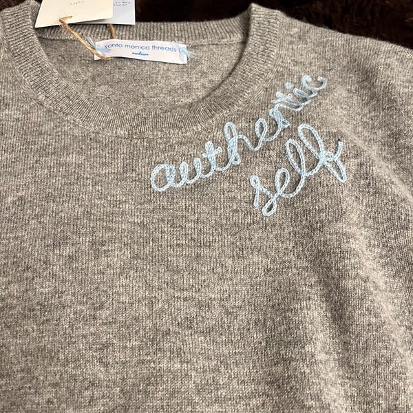 I Can't I've Got Mahj Embroidered CASHMERE Sweater, Mahjong Player ...