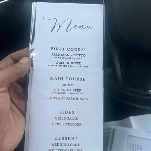 New! Gold Foil Menu Cards, Printed Shiny Wedding Gold Foil Menus ...