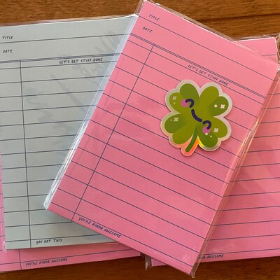 Small Library Card Notepad 4x6 Notepad Book Notepad Aesthetic Notepad ...