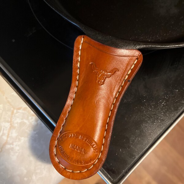 Leather Cast Iron Skillet Handle - Etsy