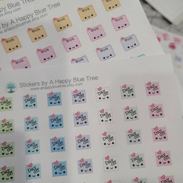 Happy MINI Day off Reminder Tracker Cute Kawaii Planner Stickers Erin ...