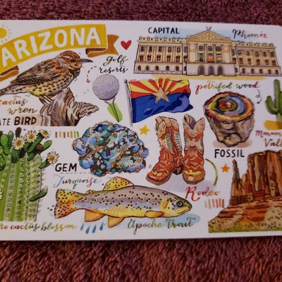 Arizona State Postcard. - Etsy
