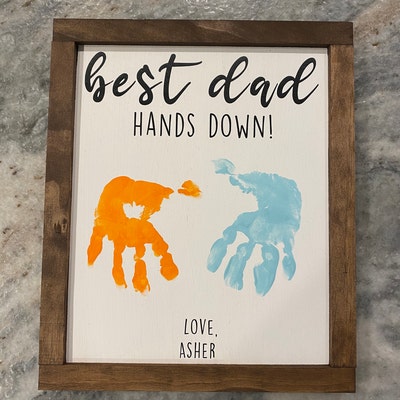 DAD Father's Day Gift, Father's Day Sign, DIY Handprint Sign, Gifts for ...