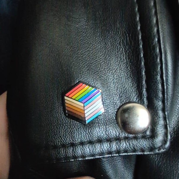 Inclusive Rainbow Pin - Flag Cube - Geometric LGBTQ Pin Lapel Badge ...