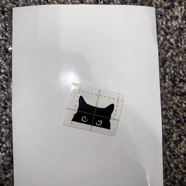 Cat Peeker Decal, Car Decal, Black Cat Peeker Sticker, Blank Button ...