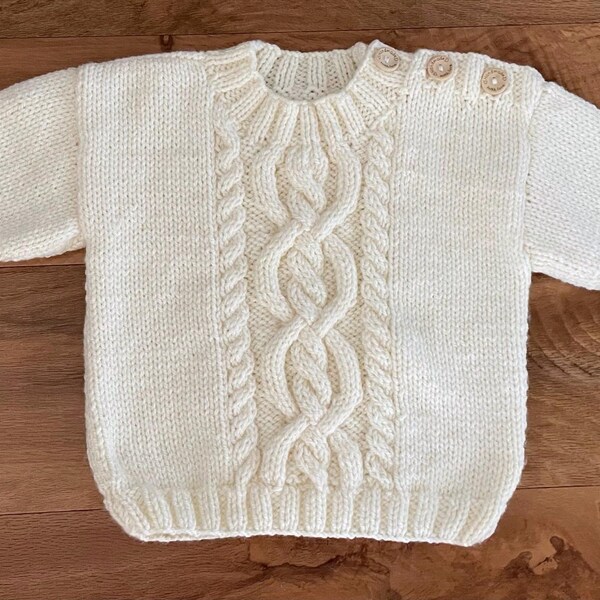 Baby Sweater KNITTING PATTERN Pdf Download Baby Round Neck Jumper 16-22 ...