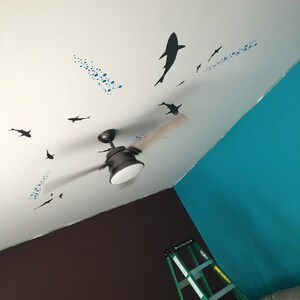 Ceiling Shark Decal From Below Shark Wall Decal Shark Decal Underwater ...