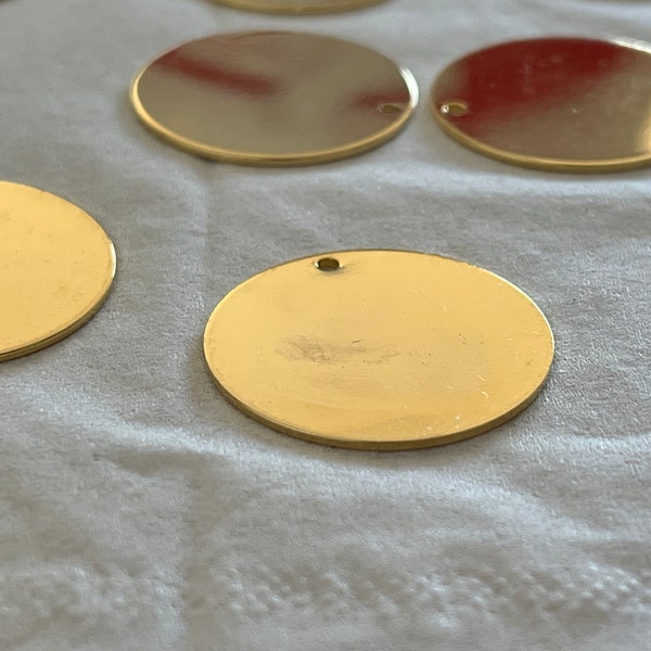 25mm 24 K Shiny Gold Plated Round Disc , Stamping Blank , Coins ...