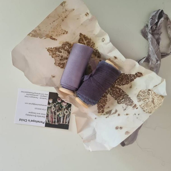BOTANICAL NO 64 Hand Dyed Silk Habotai Ribbon//plant Dyed//bridal ...