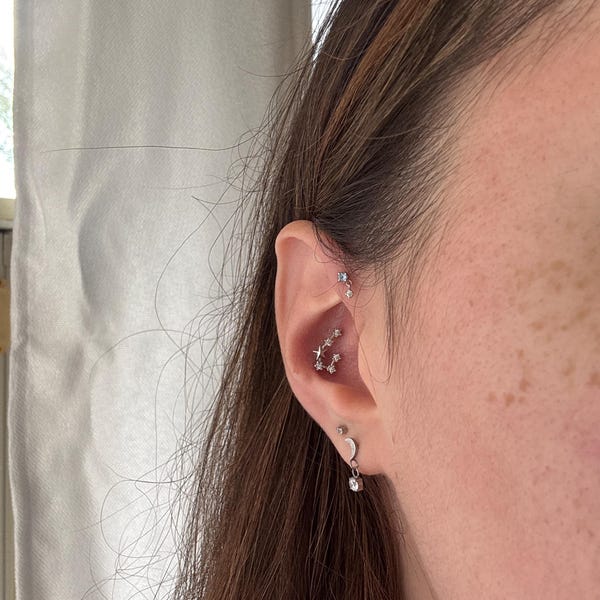 Adjustable Dainty CZ Nose Cuff Gold Silver Fake Nose Ring No Piercing ...