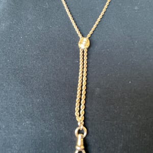 Vintage OPAL Slide Chain Necklace Victorian Lorgnette Gold Filled Charm ...