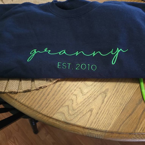 Personalized Last Name Embroidered Sweatshirt With Est Date, Custom ...