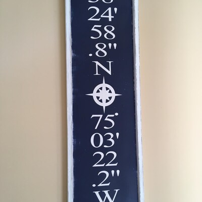 Vertical Latitude and Longitude Sign, Coordinates Sign, Latitude ...