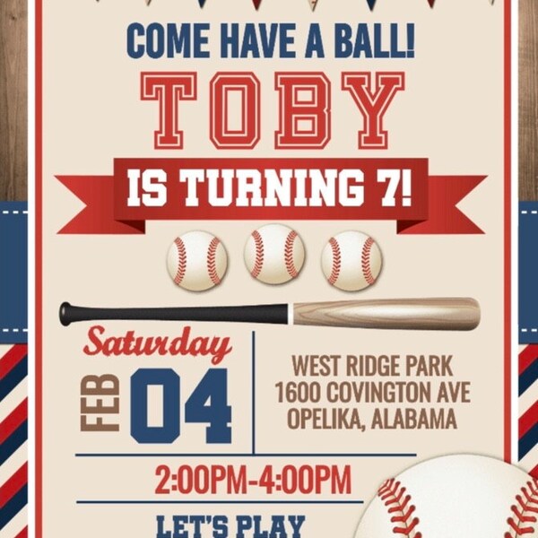 Editable Baseball Invitation, Baseball Birthday Invitation, Baseball ...