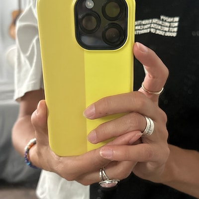 Bicoloured Black & Cream Tough iPhone Case iPhone 15 14 13 12 11 Pro ...