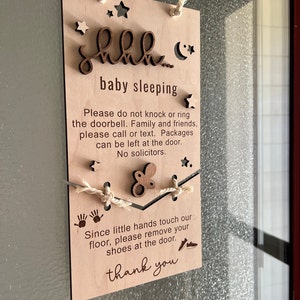 Shhh Baby Sleeping Sign Moon and Stars Do Not Disturb - Etsy