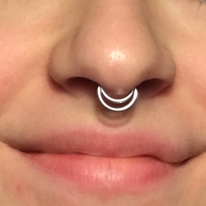 16G Surgical Steel Double Septum Ring/ Layered Septum Clicker/ - Etsy