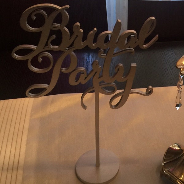 Bridal Party Sign - Laser Cut Wedding Sign - Bridal Party Table Sign ...