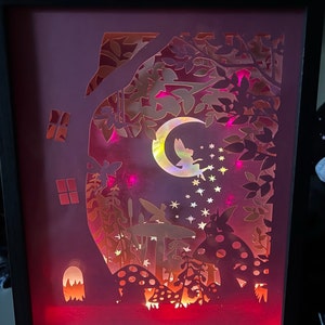 Happy 50th Birthday Shadow Box SVG PDF PNG Paper Cutting Instant ...