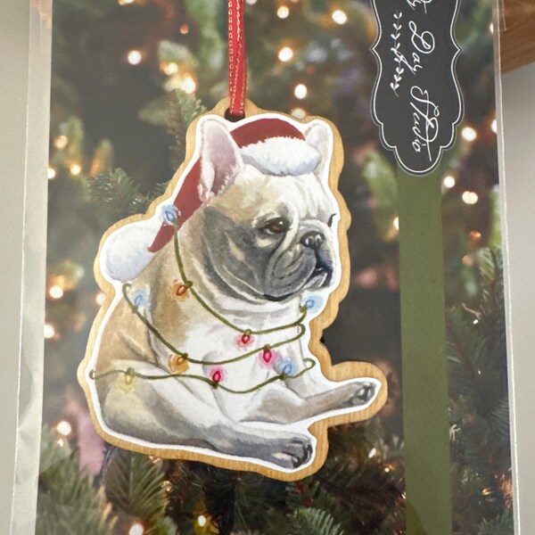 French Bulldog, Christmas Ornament, Wood Tree Ornament, Handmade ...