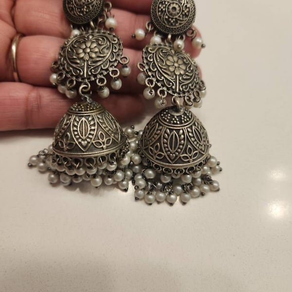 Set of 6 Pc Indian Oxidised Silver Kada Bangles Ethnic Tribal Antique ...