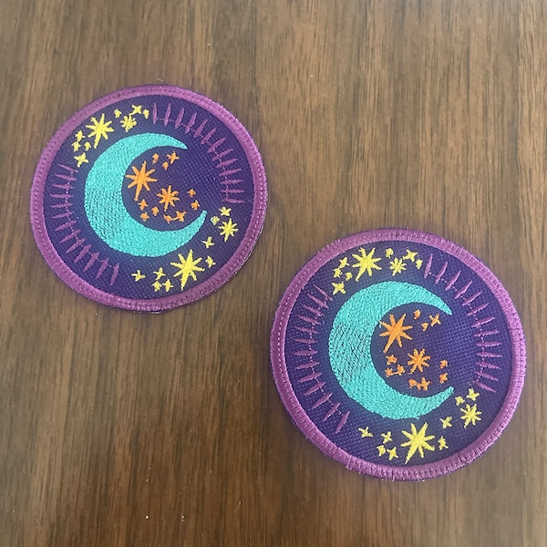 Delicate Celestial Moon Patch - Iron On, Sew On, Hook Backing - Etsy