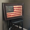 Large Framed American Flag Real Cotton Cloth Embroidered Flag Hand ...