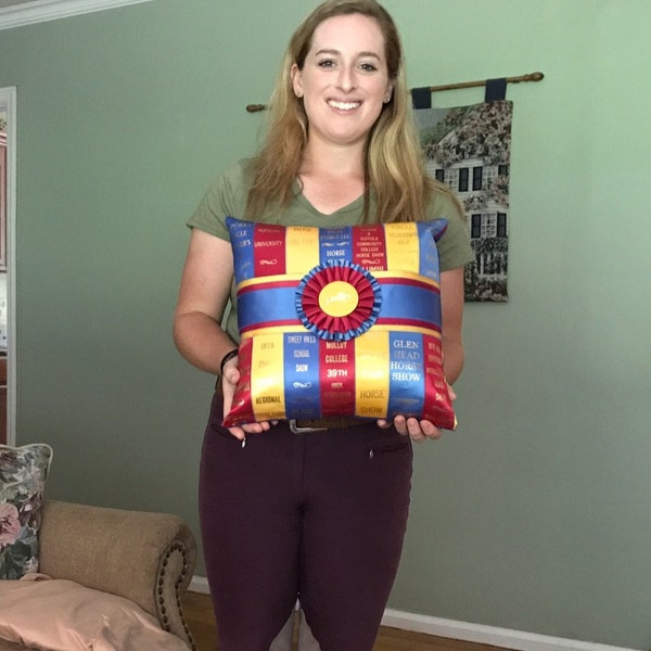 Horse Show Ribbon Pillow - the Classic - Made to Order - Horse Show ...