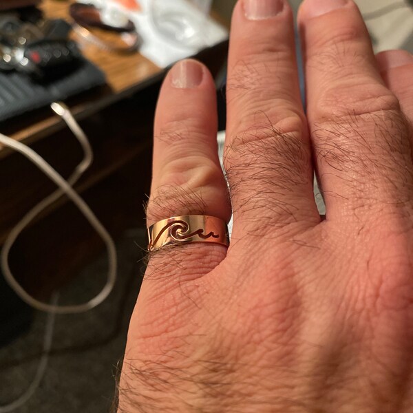 Wave Promise Ring Set His and Hers Promise Rings for Couples Wedding ...