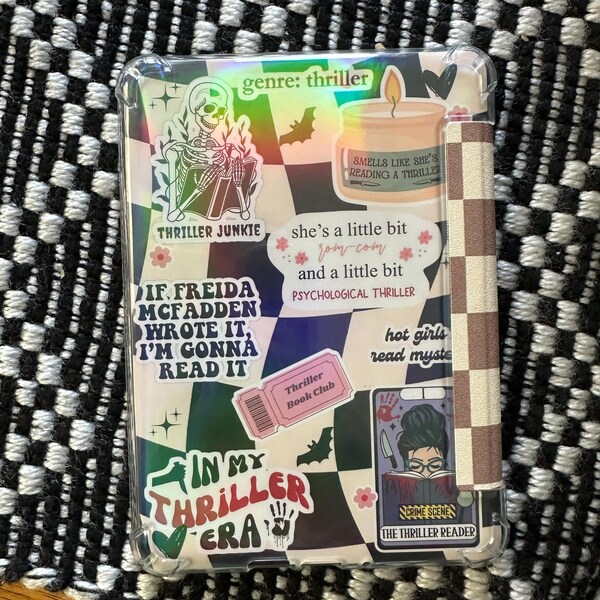 Kindle Insert for Clear Case, Black & White Book Theme, Kindle Skin ...