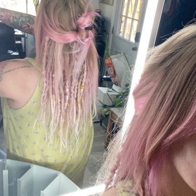 Synthetic Dreads, Miami Girl Set , Natural Ash Blonde and Light Blue ...