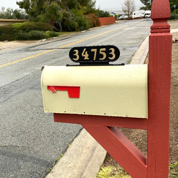 Mailbox With White Vinyl Post, Decorative Base, and Federation Style ...