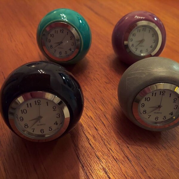 Small Desk Clock, Ball Shaped, Royal Purple Ceramic Desk Clock, Purple ...