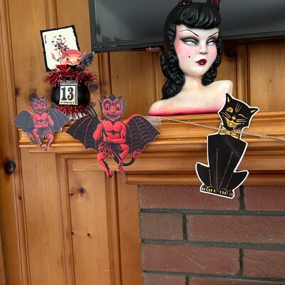 Sizes up to 14 Vintage Style Art Deco Flying Devil With Bat Wings ...