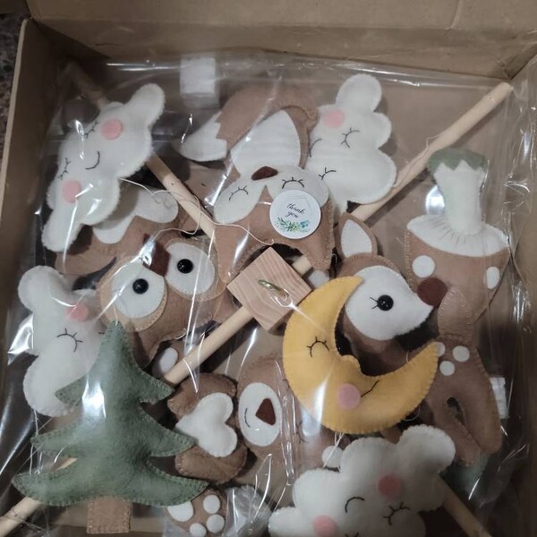 Baby Mobile "forest Animals". Baby Mobile, Baby Shower Gift, New Baby ...