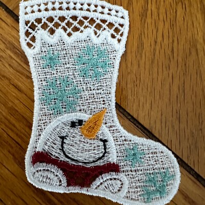 FSL Snowman Ornament Free Standing Lace Machine Embroidery Designs ...
