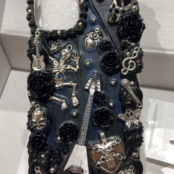 Black Lace Goth Decoden Phone Case for All Brand - Etsy