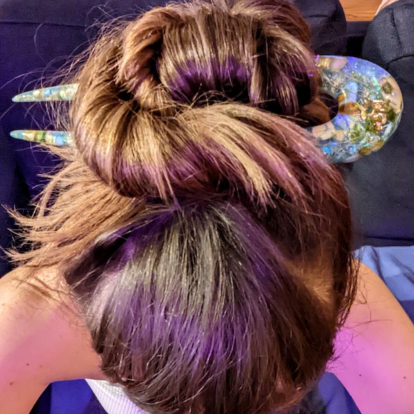 Glowing in the Dark, Crescent Moon Hair Fork, Horn Hair Stick, Kanzashi ...