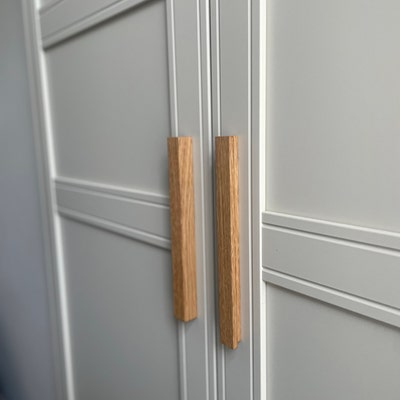 Long Oak Handle Cabinet Handle up Cycled Furniture Handle Kitchen ...