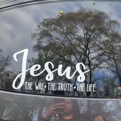 Jesus Decal Christian Car Sticker, Vinyl Lettering, Window, Mug, Coffee ...