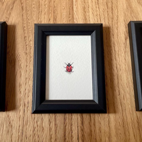 Tiny Bee Wall Art Print, Framed Miniature Art for Gallery Wall, Retro ...