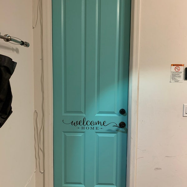 Front Door Welcome Home Decal, Cute Welcome Sticker Greeting for Home ...