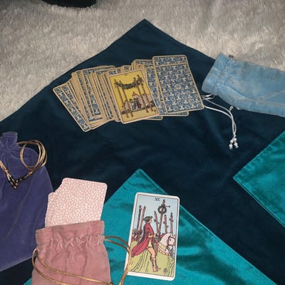 Large Tarot, Oracle, Rune Reading Cloth / Spread Cloth in Cotton Velvet ...