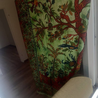 Curtain Tree of Life Green Drapery With Indian Peepal Tree Curtains ...