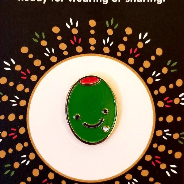 Olive Love Pin - Olive Enamel Pin - Olive Lapel Pin - Olive You ...