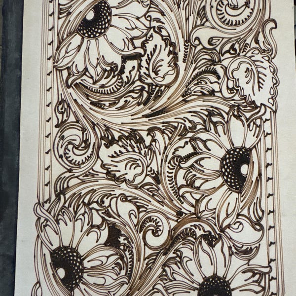 Tooled Leather Pattern Floral SVG - Etsy
