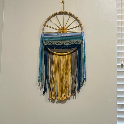 Modern Macrame Sunrise Sunset Wall Art, Minimalist Boho Sun Sunshine ...