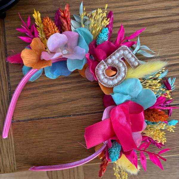 Children’s Birthday Headbands, Birthday Headband, Kids Flower Crown ...
