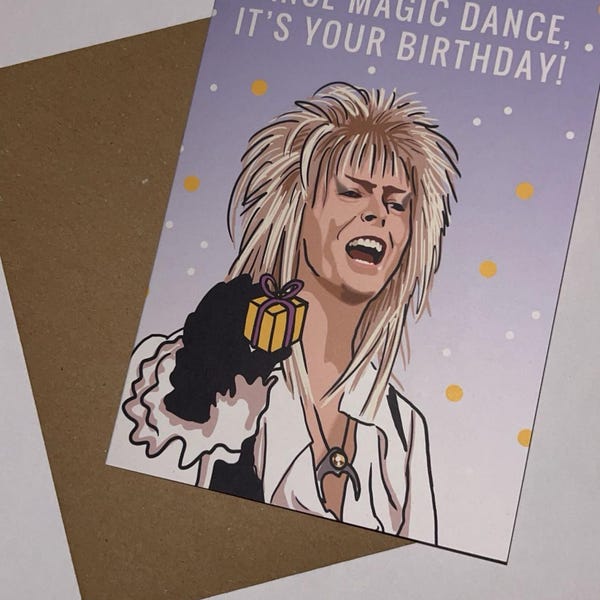 Labyrinth Birthday Card, Labyrinth Card, David Bowie Blank Card, Jareth ...